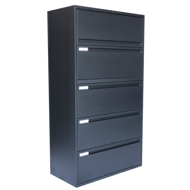 Lateral File Bin: 4 Drawers w/ Top Shelf, 30W - Lateral Files