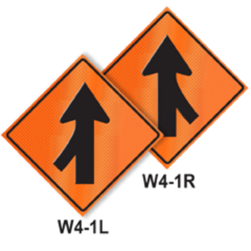 Retro-Reflective Signs - Merging Traffic (W4-1L & W4-1R) - Retro ...