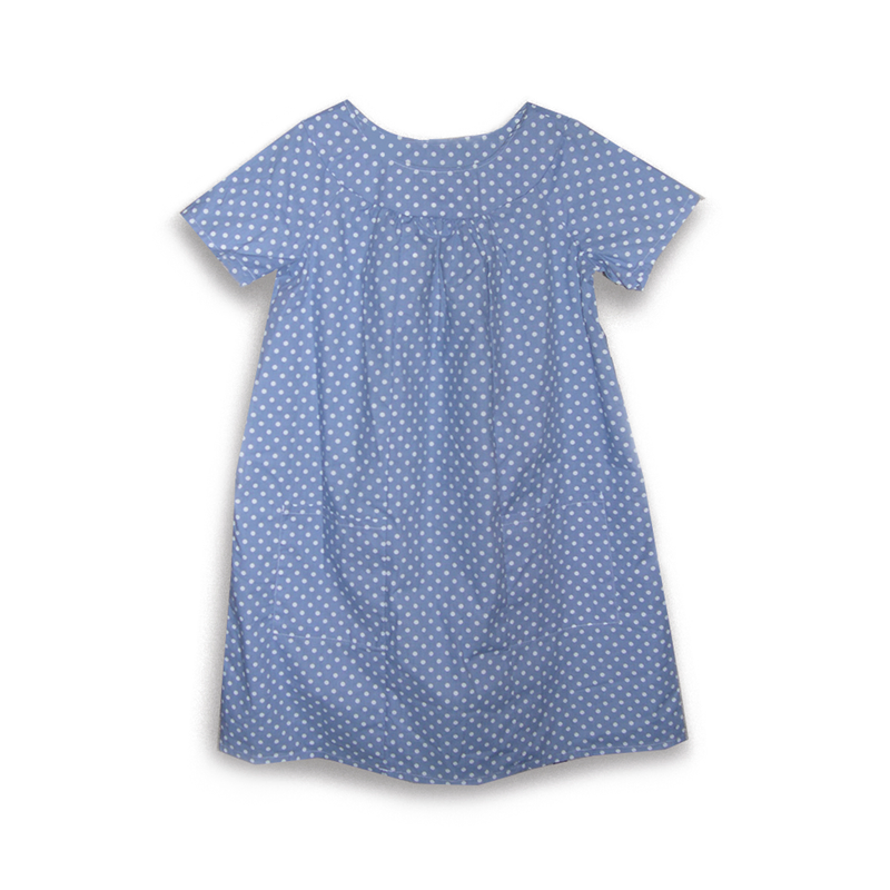 Women's Muu-Muus - Blue/White - Short-Sleeve Shirts